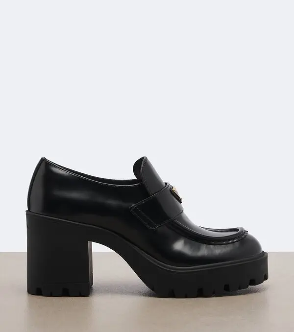 Prada Leather Platform Loafers