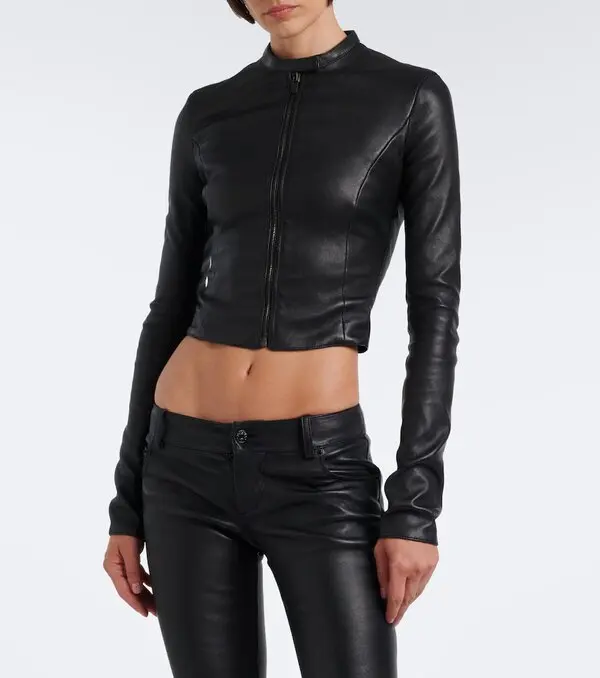 Gucci Cropped Leather Jacket