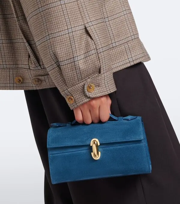 Savette Symmetry Pochette Small Suede Top-handle Bag