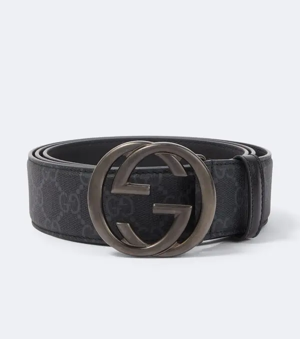 Gucci Gg Leather Belt - Blue