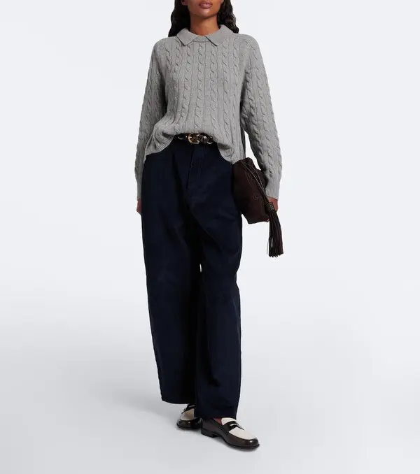 Polo Ralph Lauren Cable-knit Wool And Cashmere Polo Sweater
