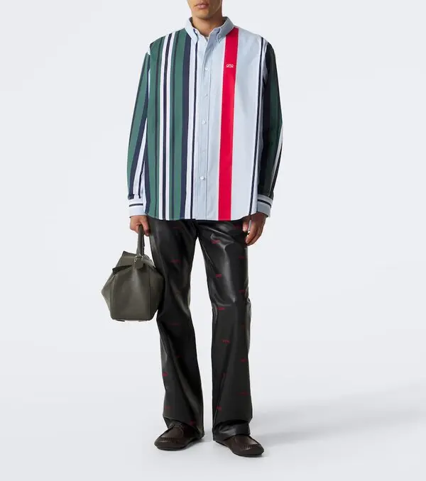 Loewe Logo Leather Flared Trousers
