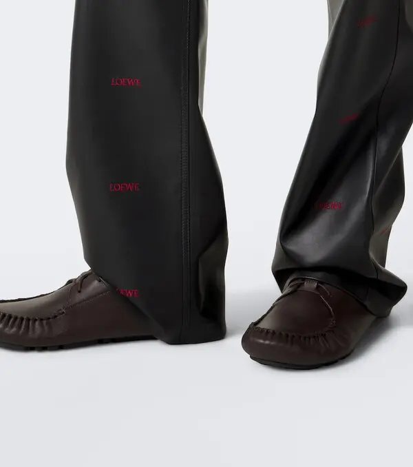 Loewe Logo Leather Flared Trousers