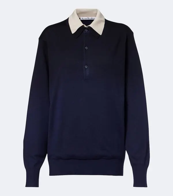 Acne Studios Silk, Wool, And Cashmere Polo Sweater - Blue