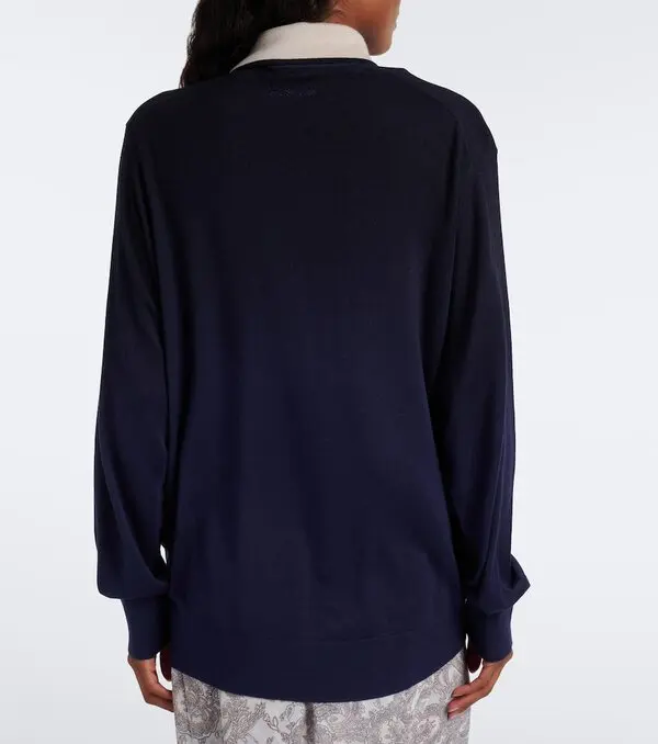 Acne Studios Silk, Wool, And Cashmere Polo Sweater