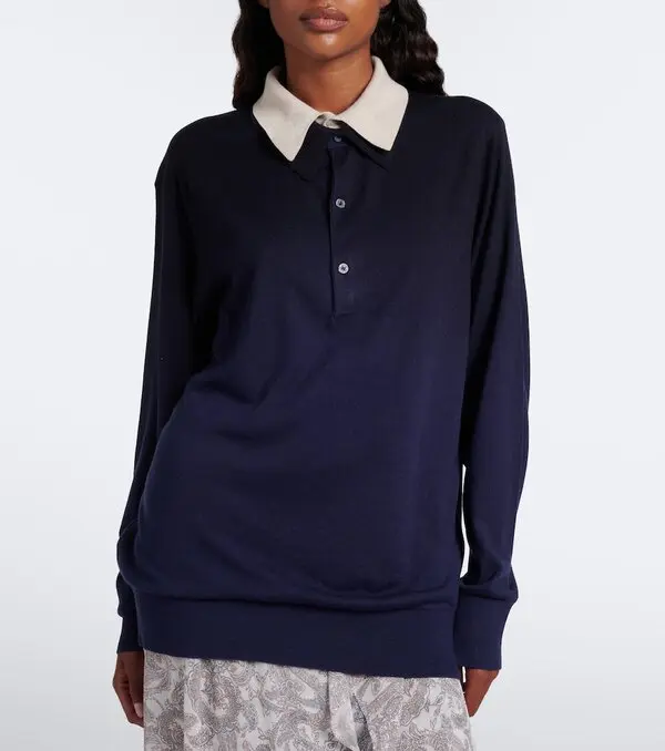 Acne Studios Silk, Wool, And Cashmere Polo Sweater