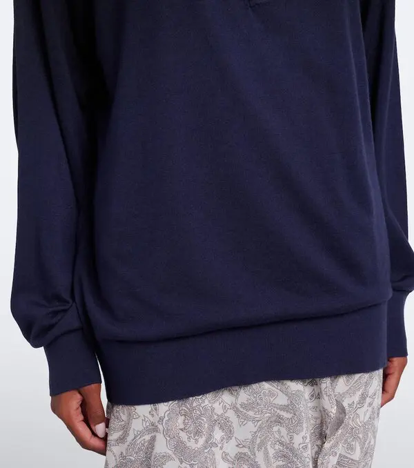 Acne Studios Silk, Wool, And Cashmere Polo Sweater