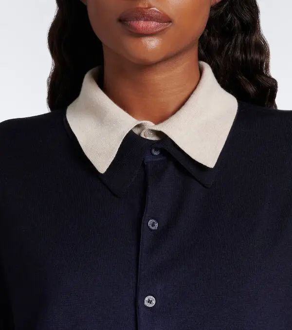 Acne Studios Silk, Wool, And Cashmere Polo Sweater