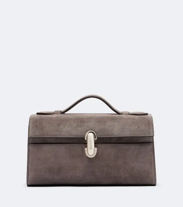 Savette Symmetry Pochette Small Suede Top-handle Bag - Grey