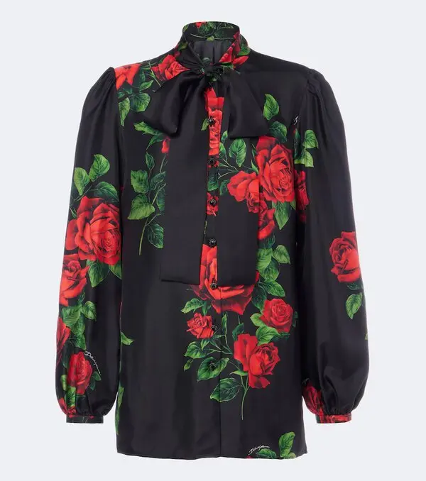 Dolce & Gabbana Floral Silk Satin Blouse - Multicoloured