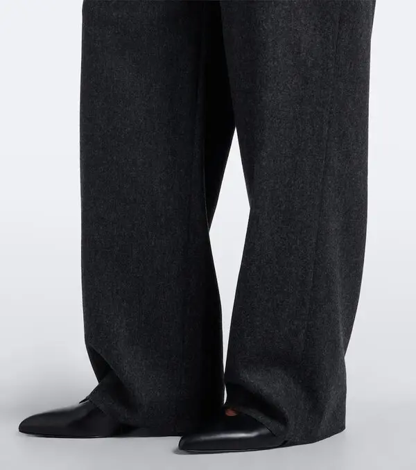 JIL SANDER Wool Flannel Wide-leg Trousers