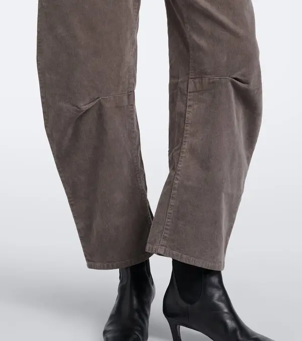 NILI LOTAN Cotton-blend Barrel-leg Trousers - Grey