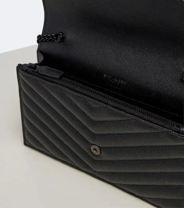 Saint Laurent Cassandre Envelope Leather Wallet On Chain