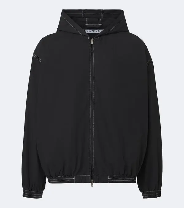 Acne Studios Logo Hooded Cotton Poplin Jacket
