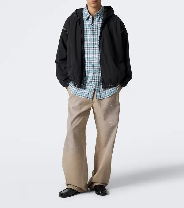 Acne Studios Logo Hooded Cotton Poplin Jacket