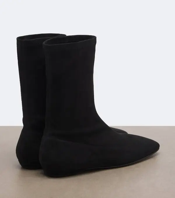 THE ROW Cindy Suede Ankle Boots