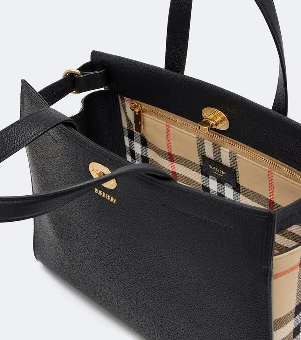 Burberry Check Small Leather Top-handle Bag
