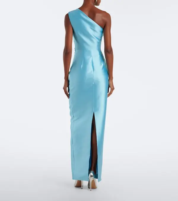 Solace London Kira One-shoulder Satin Gown