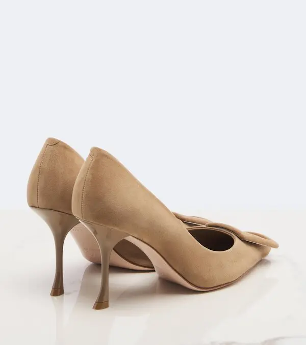 ROGER VIVIER Viv' In The City Suede Pumps - Beige
