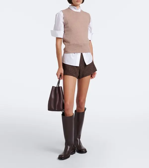 Ralph Lauren Wool And Cashmere-blend Boucle Shorts