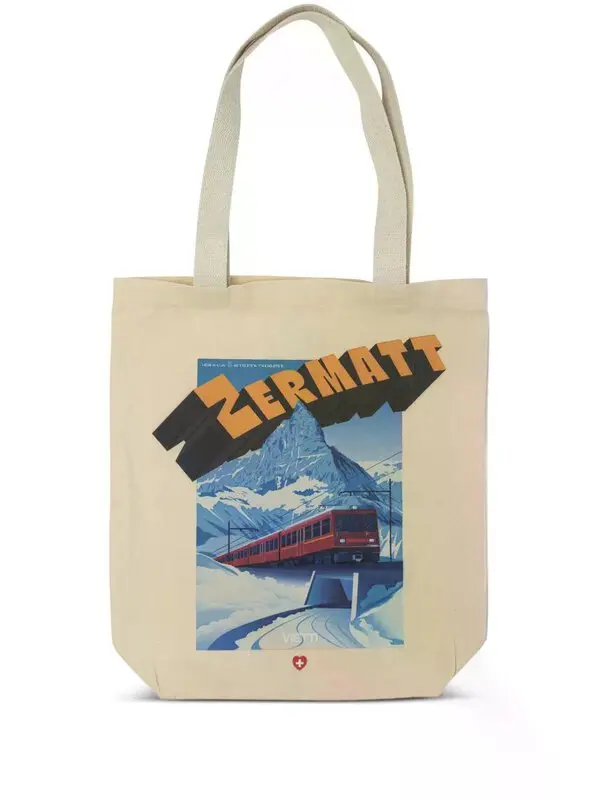VIETTI MERCHANDISE Zermatt Train-print Tote Bag