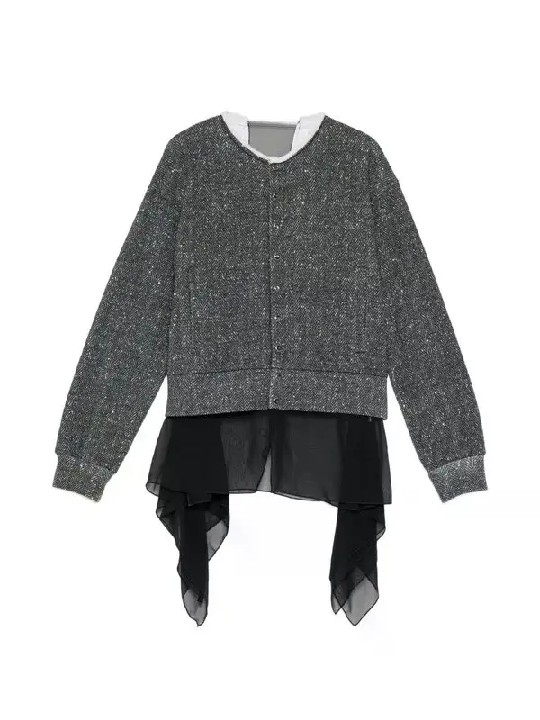 Undercover Herringbone-pattern Layered Cardigan