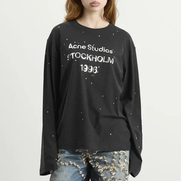 Acne Studios Edden Rhinestone Long Sleeve Top