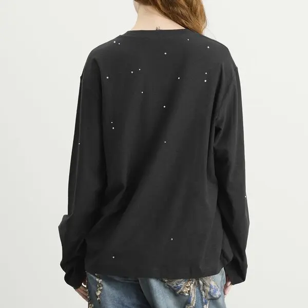 Acne Studios Edden Rhinestone Long Sleeve Top