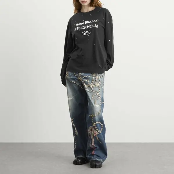 Acne Studios Edden Rhinestone Long Sleeve Top