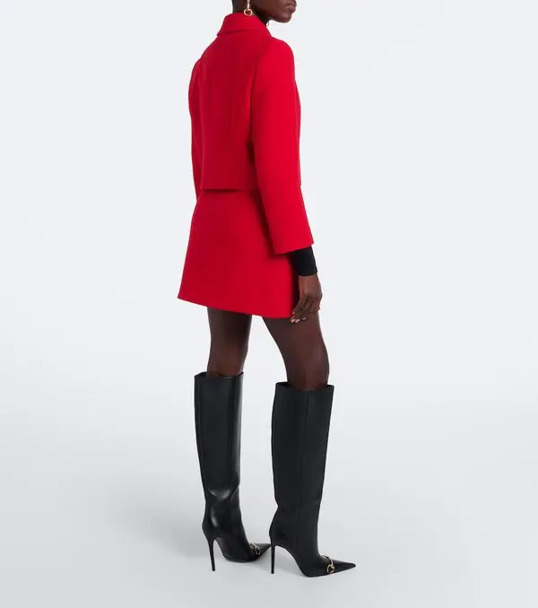 Gucci Double G Wool Crepe Miniskirt