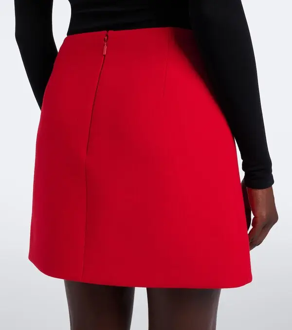 Gucci Double G Wool Crepe Miniskirt