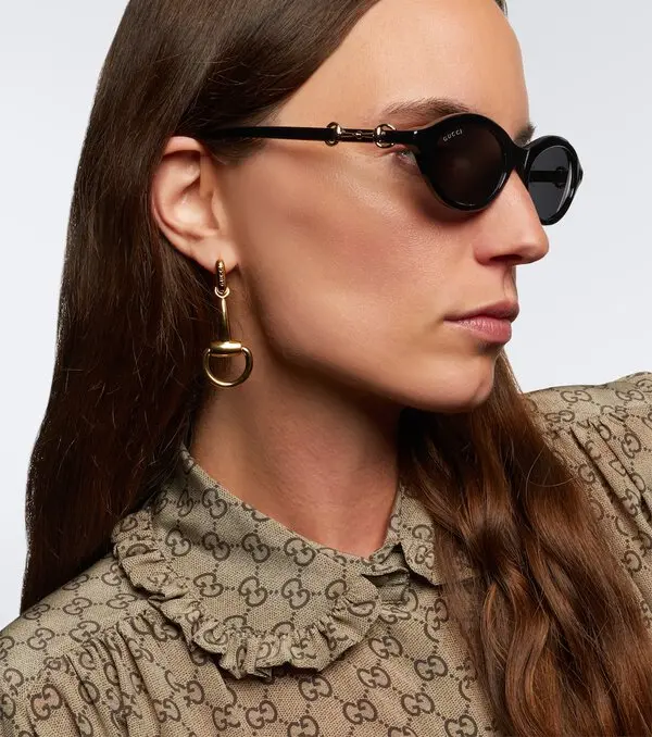 Gucci Horsebit Round Sunglasses - Black
