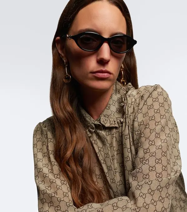 Gucci Horsebit Round Sunglasses - Black