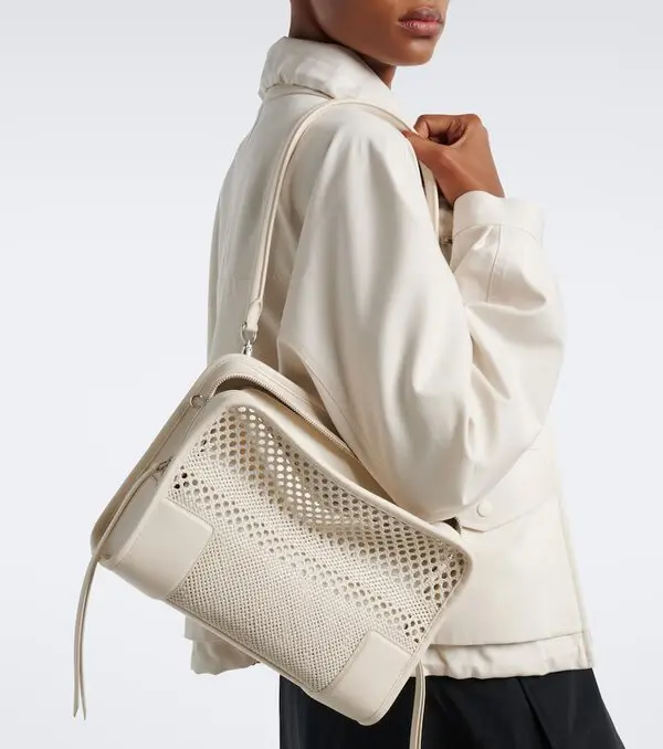 Loewe Amazona 180 Medium Woven Leather Top-handle Bag