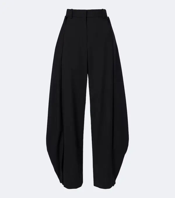 Loewe Wool Barrel-leg Pants - Black