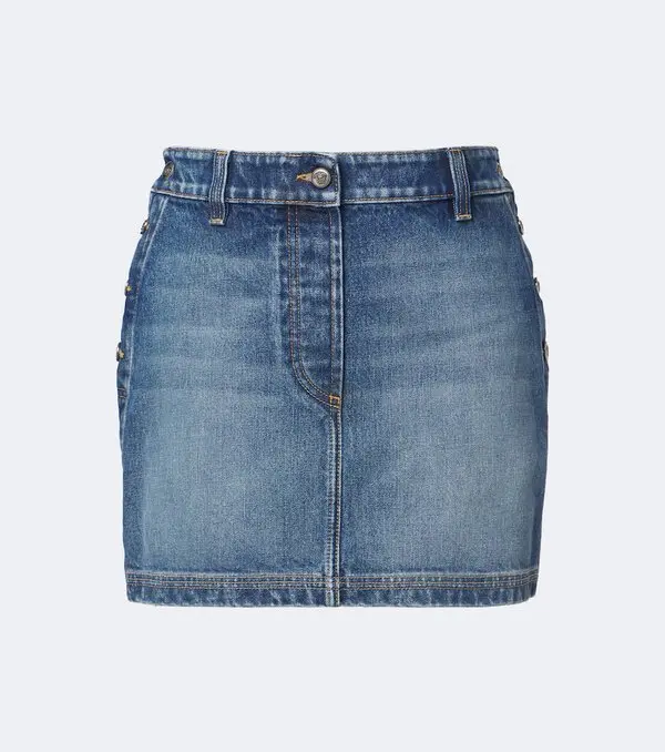 Versace Faded Denim Miniskirt