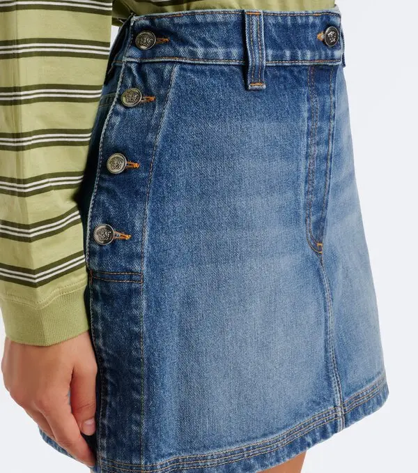 Versace Faded Denim Miniskirt