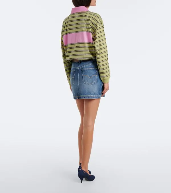Versace Faded Denim Miniskirt