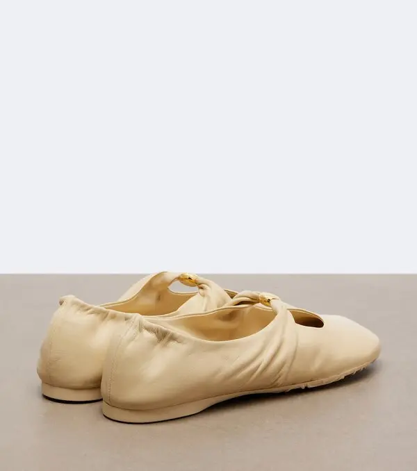 Loewe Pebble Soft Leather Mary Jane Flats