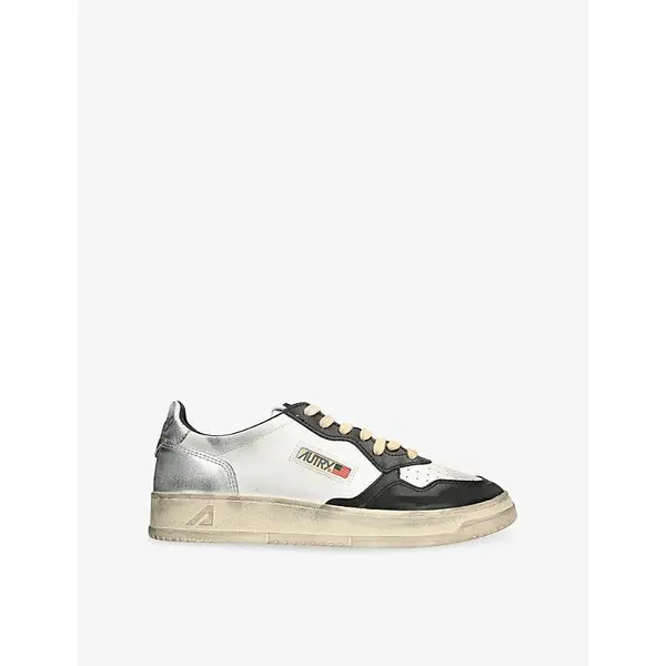 AUTRY Medalist Vintage Leather Trainers - Silver Com