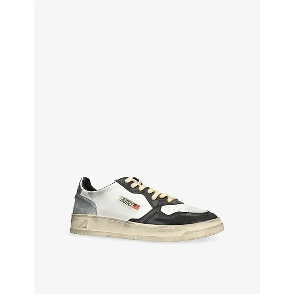 AUTRY Medalist Vintage Leather Trainers - Silver Com