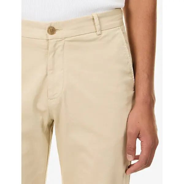 Sunspel Regular-fit Flat-front Stretch-cotton Chino Trousers