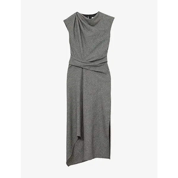 REISS Clara Cinched-waist Wool-blend Midi Dress