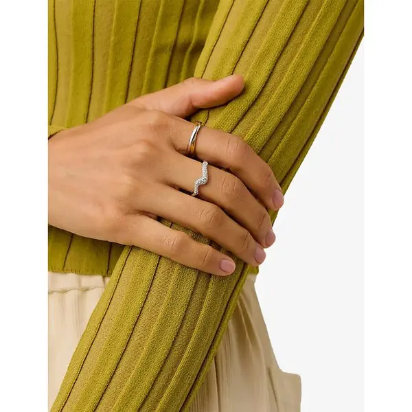 MISSOMA Molten Snow Sterling And Cubic Zirconia Stacking Ring