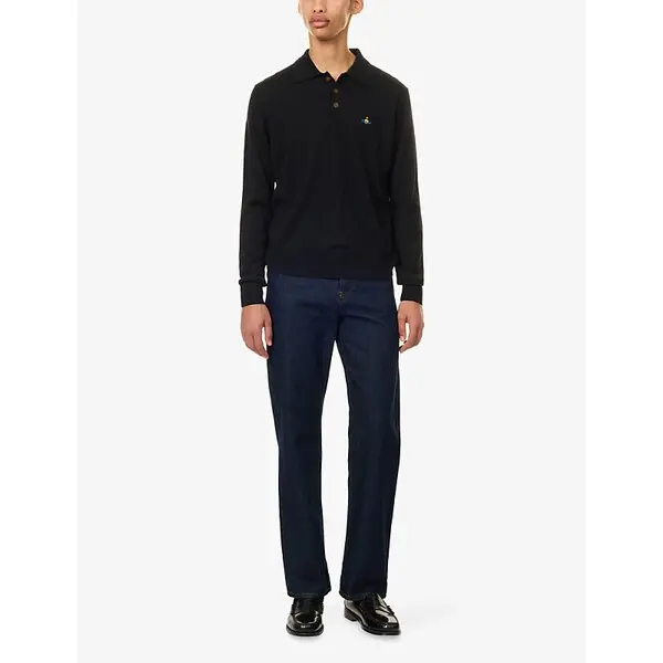 VIVIENNE WESTWOOD Mark Long-sleeve Wool Polo Shirt