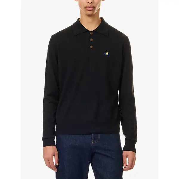 VIVIENNE WESTWOOD Mark Long-sleeve Wool Polo Shirt