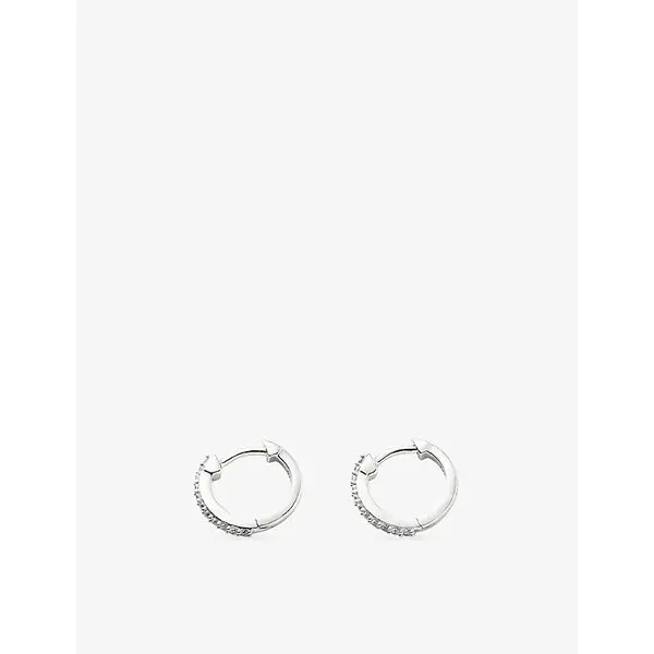 MISSOMA Classic Pave Huggies Sterling Hoop Earrings - Silver