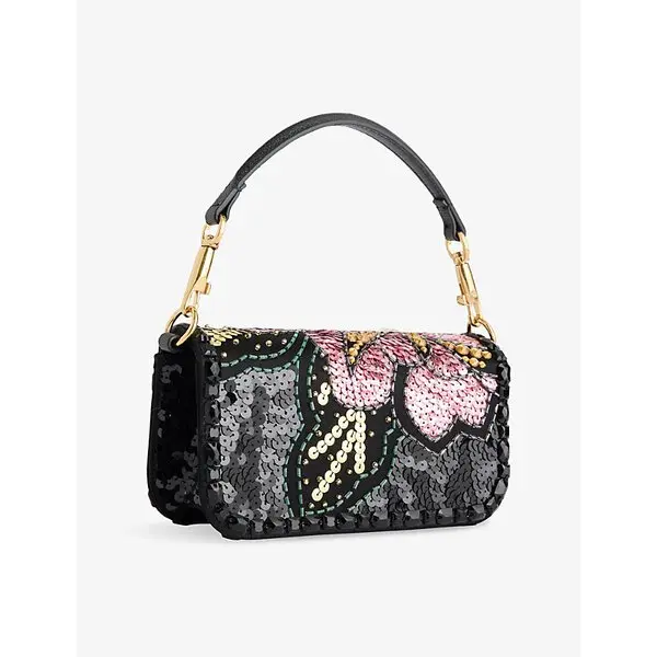 Valentino Garavani Locò Embroidered Satin Shoulder Bag