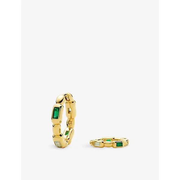 MISSOMA Molten Gemstone Baguette Hoop Earrings - Gold