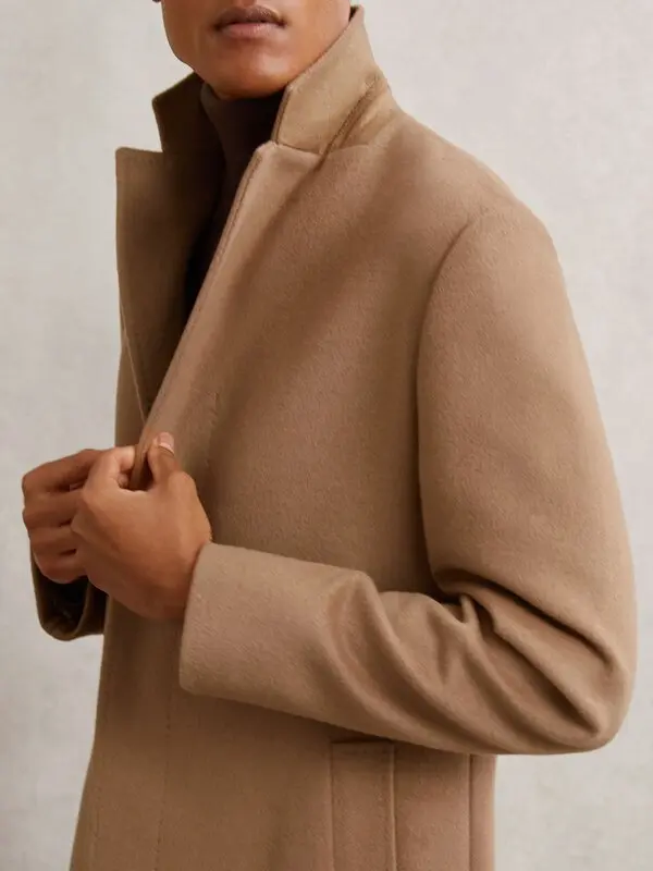 REISS Wool-blend Single-breasted Overcoat